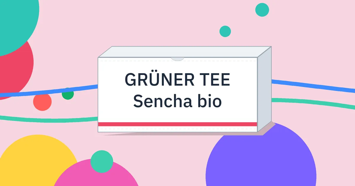 Symbolbild: Packung mit der Aufschrift GRÜNER TEE Sencha bio (PZN 10932006) – Verfügbarkeit und Bezug in Apotheken in Frankfurt am Main