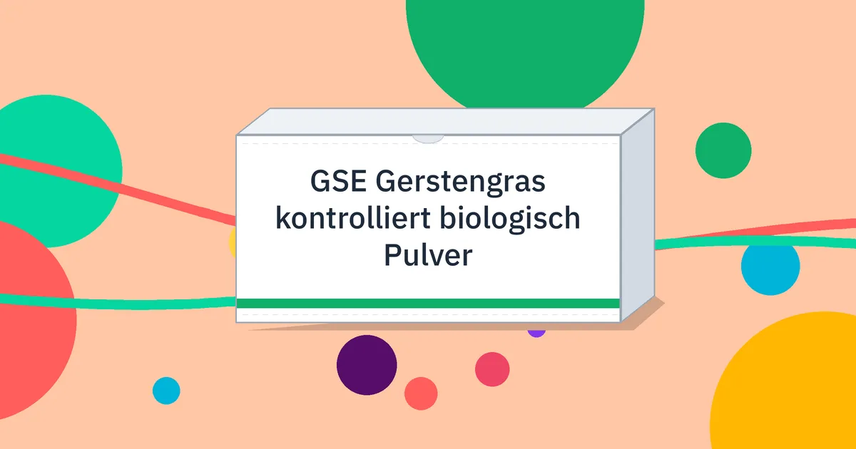 Symbolbild: Packung mit der Aufschrift GSE Gerstengras kontrolliert biologisch Pulver (PZN 00393867) – Verfügbarkeit und Bezug in Apotheken in Frankfurt am Main