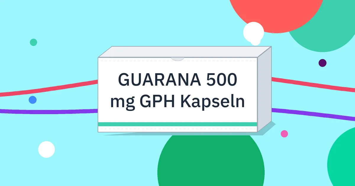 Symbolbild: Packung mit der Aufschrift GUARANA 500 mg GPH Kapseln (PZN 09786433) – Verfügbarkeit und Bezug in Apotheken in Frankfurt am Main