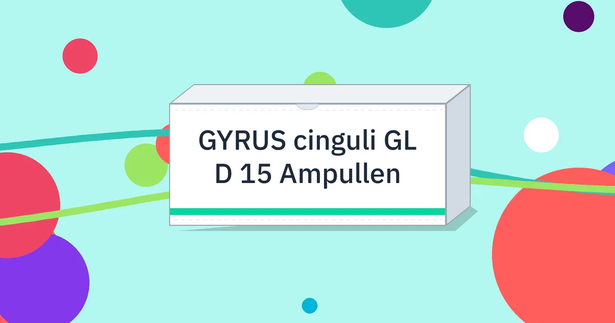 Symbolbild: Packung mit der Aufschrift GYRUS cinguli GL D 15 Ampullen (PZN 02878540) – Verfügbarkeit und Bezug in Apotheken in Frankfurt am Main