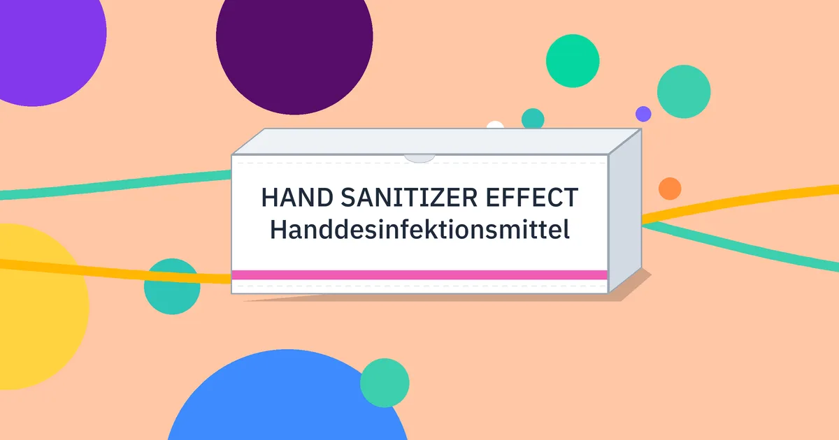 Symbolbild: Packung mit der Aufschrift HAND SANITIZER EFFECT Handdesinfektionsmittel (PZN 16740704) – Verfügbarkeit und Bezug in Apotheken in Frankfurt am Main