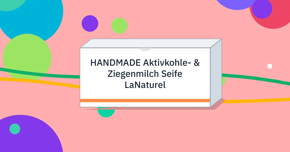 Symbolbild: Packung mit der Aufschrift HANDMADE Aktivkohle- & Ziegenmilch Seife LaNaturel (PZN 18841912) – Verfügbarkeit und Bezug in Apotheken in Frankfurt am Main