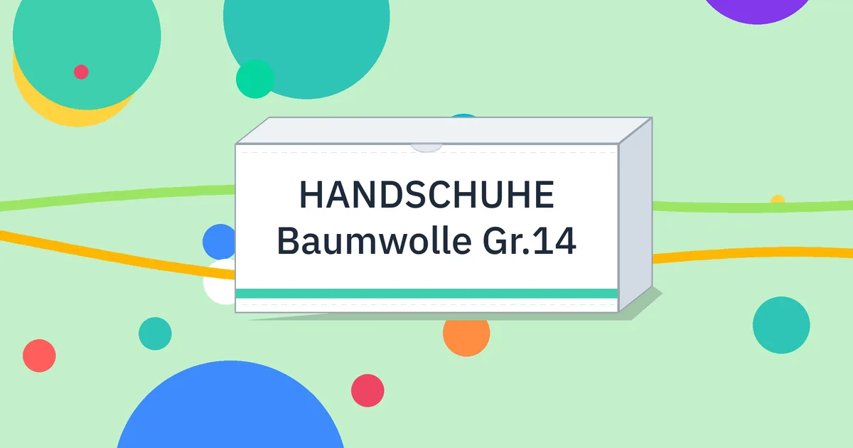 Symbolbild: Packung mit der Aufschrift HANDSCHUHE Baumwolle Gr.14 (PZN 02771121) – Verfügbarkeit und Bezug in Apotheken in Frankfurt am Main