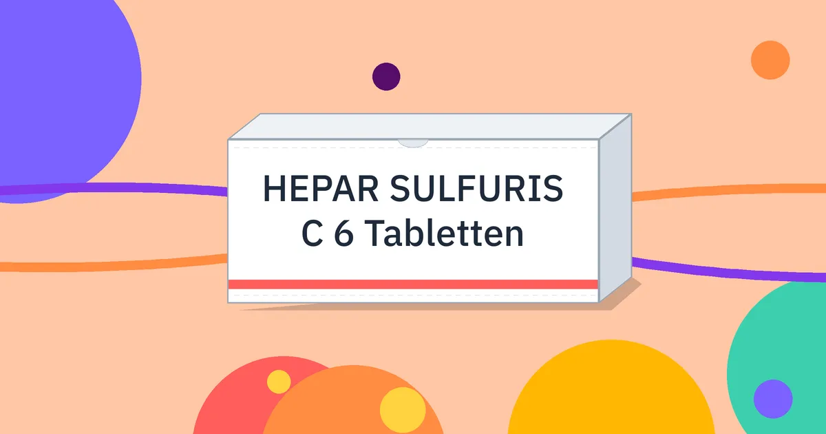 Symbolbild: Packung mit der Aufschrift HEPAR SULFURIS C 6 Tabletten (PZN 07169647) – Verfügbarkeit und Bezug in Apotheken in Frankfurt am Main