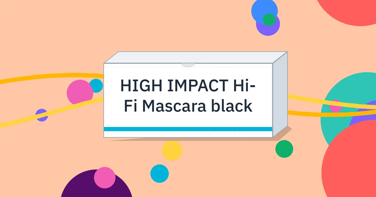 Symbolbild: Packung mit der Aufschrift HIGH IMPACT Hi-Fi Mascara black (PZN 19153723) – Verfügbarkeit und Bezug in Apotheken in Frankfurt am Main