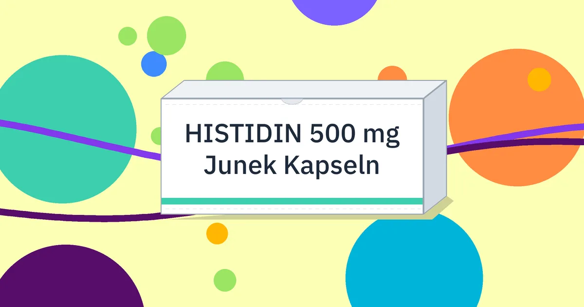Symbolbild: Packung mit der Aufschrift HISTIDIN 500 mg Junek Kapseln (PZN 00133586) – Verfügbarkeit und Bezug in Apotheken in Frankfurt am Main
