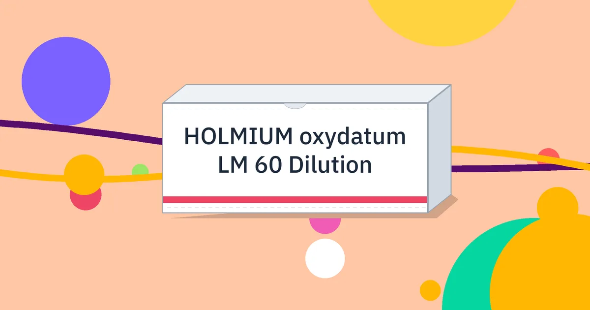 Symbolbild: Packung mit der Aufschrift HOLMIUM oxydatum LM 60 Dilution (PZN 13555159) – Verfügbarkeit und Bezug in Apotheken in Frankfurt am Main