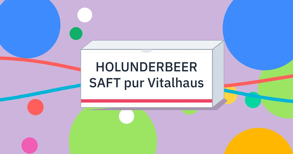 Symbolbild: Packung mit der Aufschrift HOLUNDERBEER SAFT pur Vitalhaus (PZN 04667014) – Verfügbarkeit und Bezug in Apotheken in Frankfurt am Main