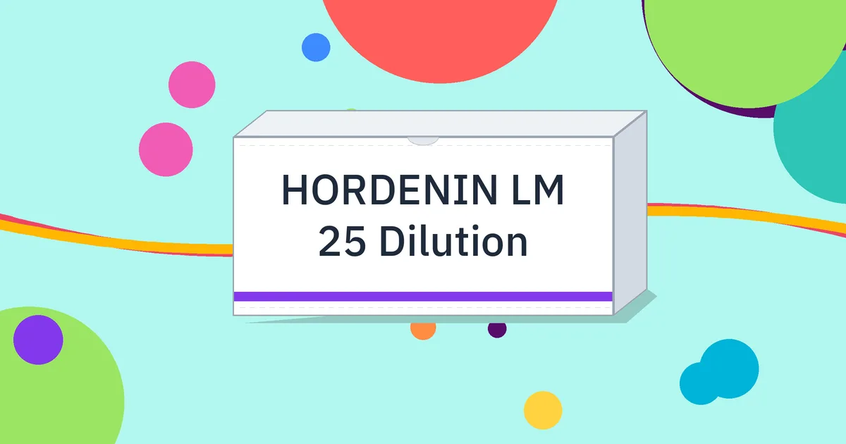 Symbolbild: Packung mit der Aufschrift HORDENIN LM 25 Dilution (PZN 13555515) – Verfügbarkeit und Bezug in Apotheken in Frankfurt am Main