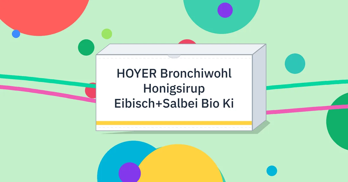 Symbolbild: Packung mit der Aufschrift HOYER Bronchiwohl Honigsirup Eibisch+Salbei Bio Ki (PZN 20113717) – Verfügbarkeit und Bezug in Apotheken in Frankfurt am Main