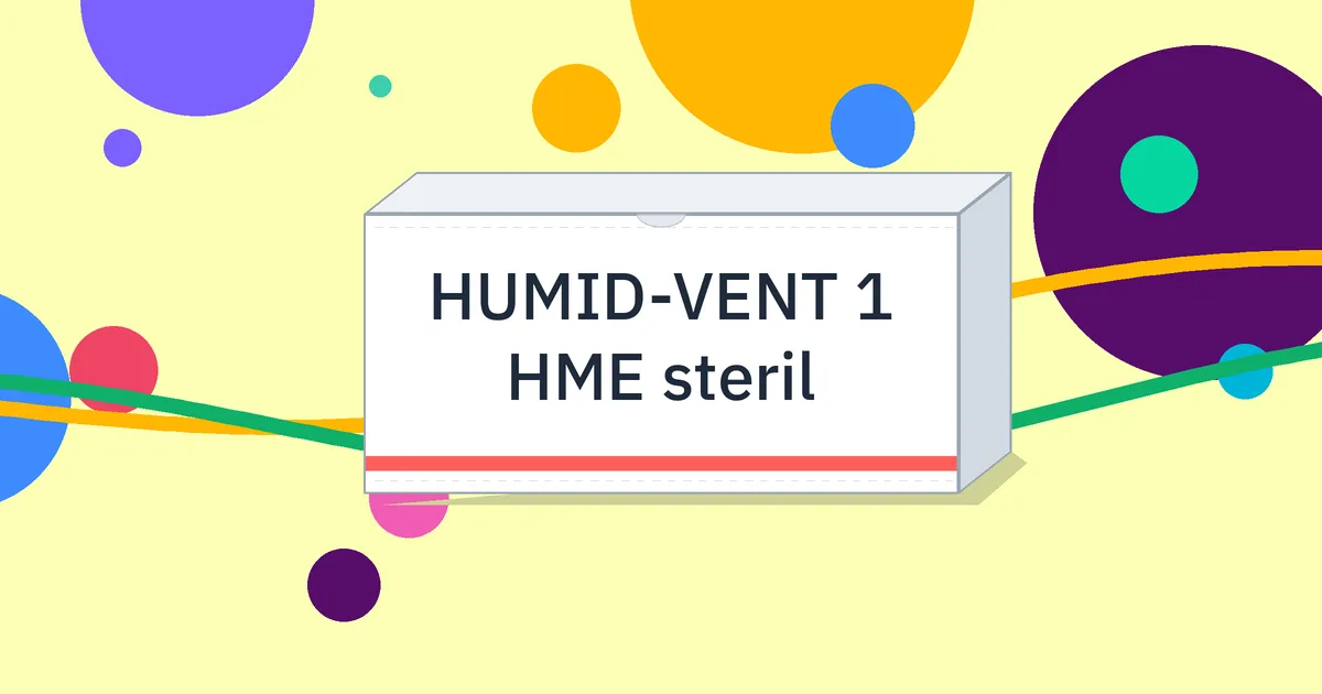 Symbolbild: Packung mit der Aufschrift HUMID-VENT 1 HME steril (PZN 03689841) – Verfügbarkeit und Bezug in Apotheken in Frankfurt am Main