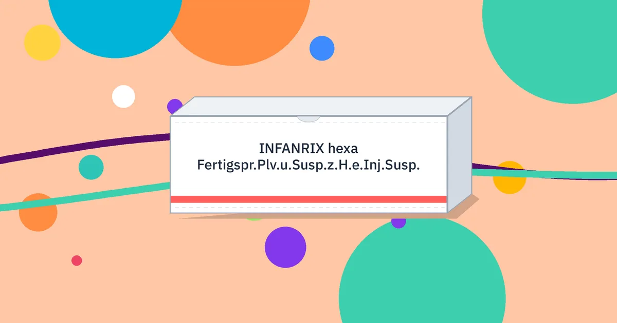 Symbolbild: Packung mit der Aufschrift INFANRIX hexa Fertigspr.Plv.u.Susp.z.H.e.Inj.Susp. (PZN 02152412) – Verfügbarkeit und Bezug in Apotheken in Frankfurt am Main