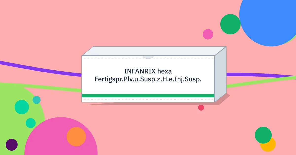 Symbolbild: Packung mit der Aufschrift INFANRIX hexa Fertigspr.Plv.u.Susp.z.H.e.Inj.Susp. (PZN 05500279) – Verfügbarkeit und Bezug in Apotheken in Frankfurt am Main
