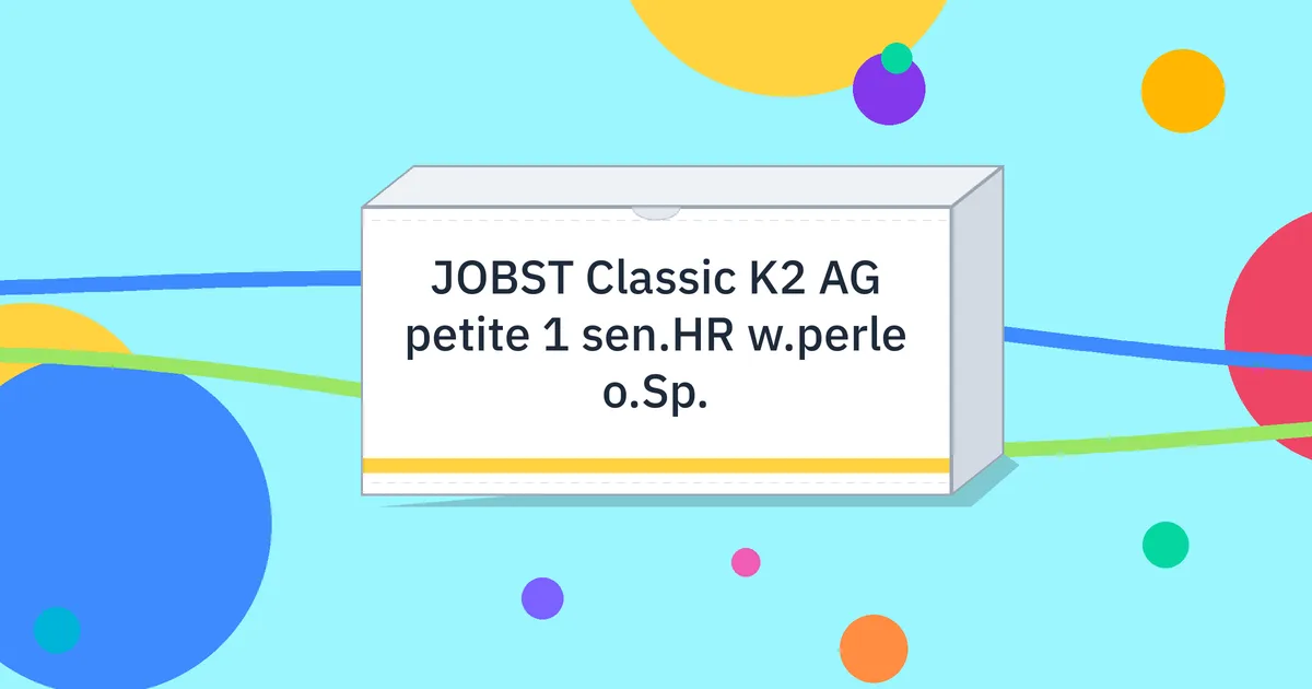 Symbolbild: Packung mit der Aufschrift JOBST Classic K2 AG petite 1 sen.HR w.perle o.Sp. (PZN 17961672) – Verfügbarkeit und Bezug in Apotheken in Frankfurt am Main