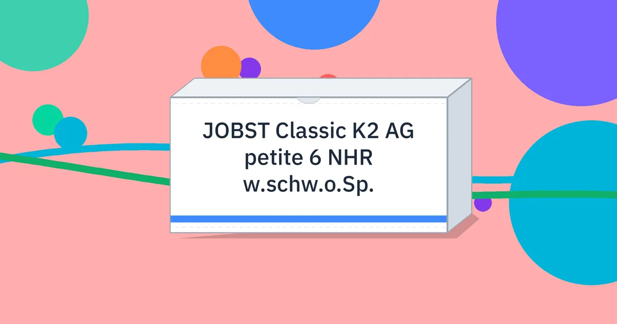 Symbolbild: Packung mit der Aufschrift JOBST Classic K2 AG petite 6 NHR w.schw.o.Sp. (PZN 11274019) – Verfügbarkeit und Bezug in Apotheken in Frankfurt am Main