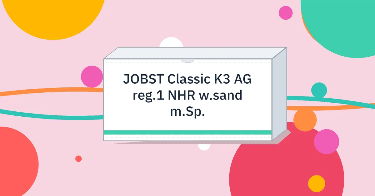 Symbolbild: Packung mit der Aufschrift JOBST Classic K3 AG reg.1 NHR w.sand m.Sp. (PZN 13073549) – Verfügbarkeit und Bezug in Apotheken in Frankfurt am Main