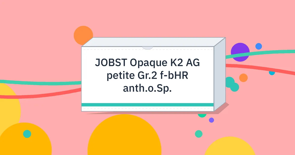 Symbolbild: Packung mit der Aufschrift JOBST Opaque K2 AG petite Gr.2 f-bHR anth.o.Sp. (PZN 16286180) – Verfügbarkeit und Bezug in Apotheken in Frankfurt am Main