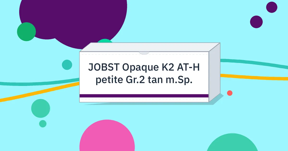 Symbolbild: Packung mit der Aufschrift JOBST Opaque K2 AT-H petite Gr.2 tan m.Sp. (PZN 16291399) – Verfügbarkeit und Bezug in Apotheken in Frankfurt am Main