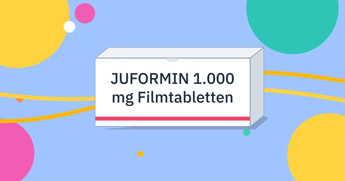 Symbolbild: Packung mit der Aufschrift JUFORMIN 1.000 mg Filmtabletten (PZN 07007146) – Verfügbarkeit und Bezug in Apotheken in Frankfurt am Main