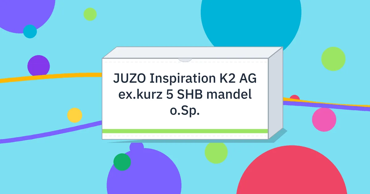 Symbolbild: Packung mit der Aufschrift JUZO Inspiration K2 AG ex.kurz 5 SHB mandel o.Sp. (PZN 14964523) – Verfügbarkeit und Bezug in Apotheken in Frankfurt am Main