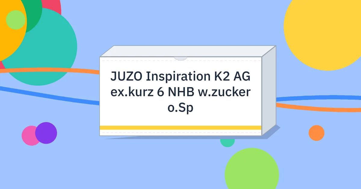 Symbolbild: Packung mit der Aufschrift JUZO Inspiration K2 AG ex.kurz 6 NHB w.zucker o.Sp (PZN 14965652) – Verfügbarkeit und Bezug in Apotheken in Frankfurt am Main