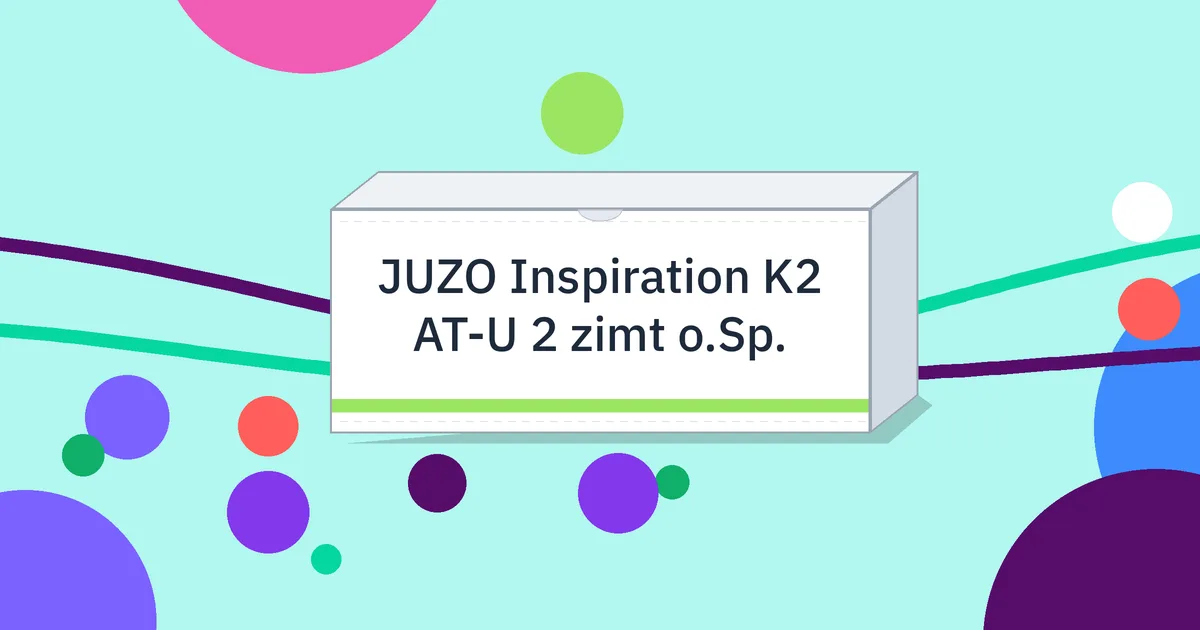 Symbolbild: Packung mit der Aufschrift JUZO Inspiration K2 AT-U 2 zimt o.Sp. (PZN 14927611) – Verfügbarkeit und Bezug in Apotheken in Frankfurt am Main