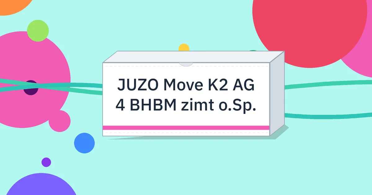 Symbolbild: Packung mit der Aufschrift JUZO Move K2 AG 4 BHBM zimt o.Sp. (PZN 18526613) – Verfügbarkeit und Bezug in Apotheken in Frankfurt am Main