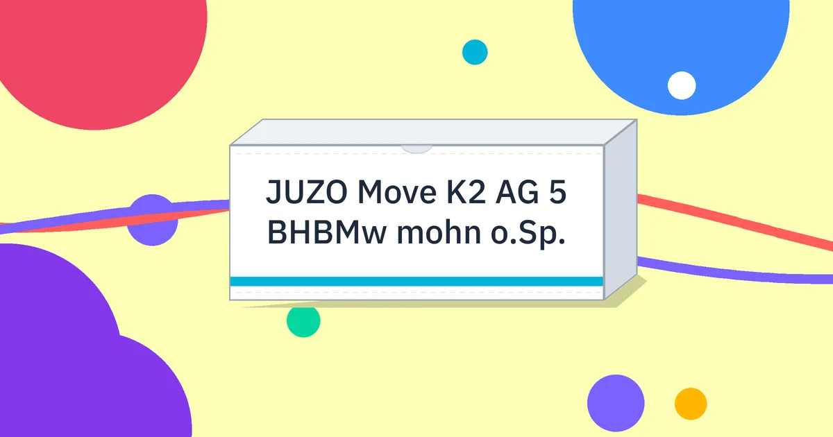 Symbolbild: Packung mit der Aufschrift JUZO Move K2 AG 5 BHBMw mohn o.Sp. (PZN 18558501) – Verfügbarkeit und Bezug in Apotheken in Frankfurt am Main