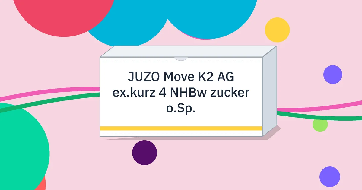 Symbolbild: Packung mit der Aufschrift JUZO Move K2 AG ex.kurz 4 NHBw zucker o.Sp. (PZN 18532915) – Verfügbarkeit und Bezug in Apotheken in Frankfurt am Main