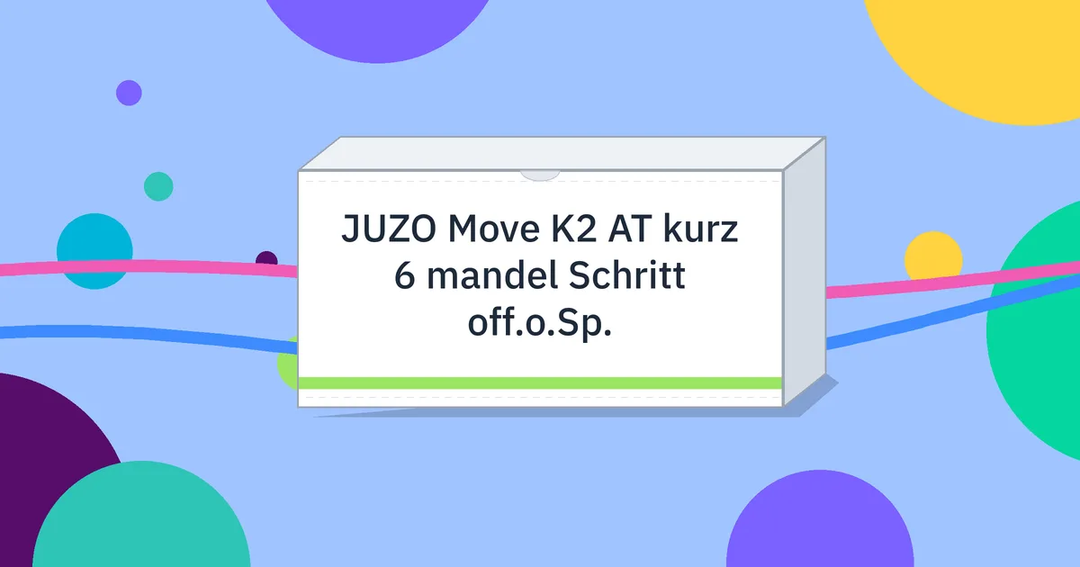 Symbolbild: Packung mit der Aufschrift JUZO Move K2 AT kurz 6 mandel Schritt off.o.Sp. (PZN 20676107) – Verfügbarkeit und Bezug in Apotheken in Frankfurt am Main