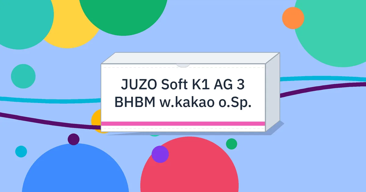 Symbolbild: Packung mit der Aufschrift JUZO Soft K1 AG 3 BHBM w.kakao o.Sp. (PZN 14865212) – Verfügbarkeit und Bezug in Apotheken in Frankfurt am Main