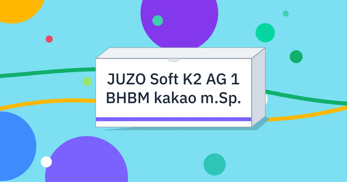 Symbolbild: Packung mit der Aufschrift JUZO Soft K2 AG 1 BHBM kakao m.Sp. (PZN 14859223) – Verfügbarkeit und Bezug in Apotheken in Frankfurt am Main