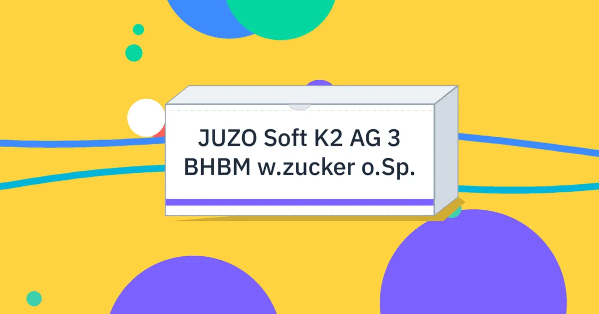 Symbolbild: Packung mit der Aufschrift JUZO Soft K2 AG 3 BHBM w.zucker o.Sp. (PZN 14868564) – Verfügbarkeit und Bezug in Apotheken in Frankfurt am Main