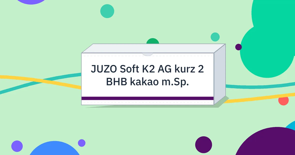 Symbolbild: Packung mit der Aufschrift JUZO Soft K2 AG kurz 2 BHB kakao m.Sp. (PZN 14826465) – Verfügbarkeit und Bezug in Apotheken in Frankfurt am Main
