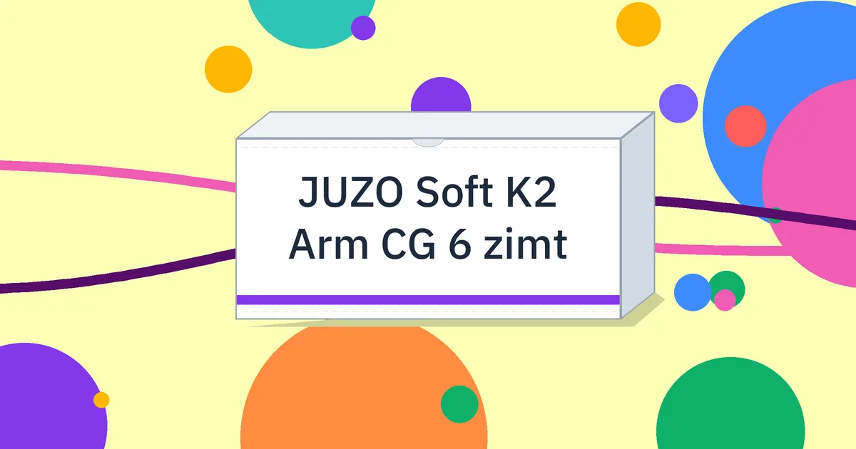 Symbolbild: Packung mit der Aufschrift JUZO Soft K2 Arm CG 6 zimt (PZN 15512036) – Verfügbarkeit und Bezug in Apotheken in Frankfurt am Main