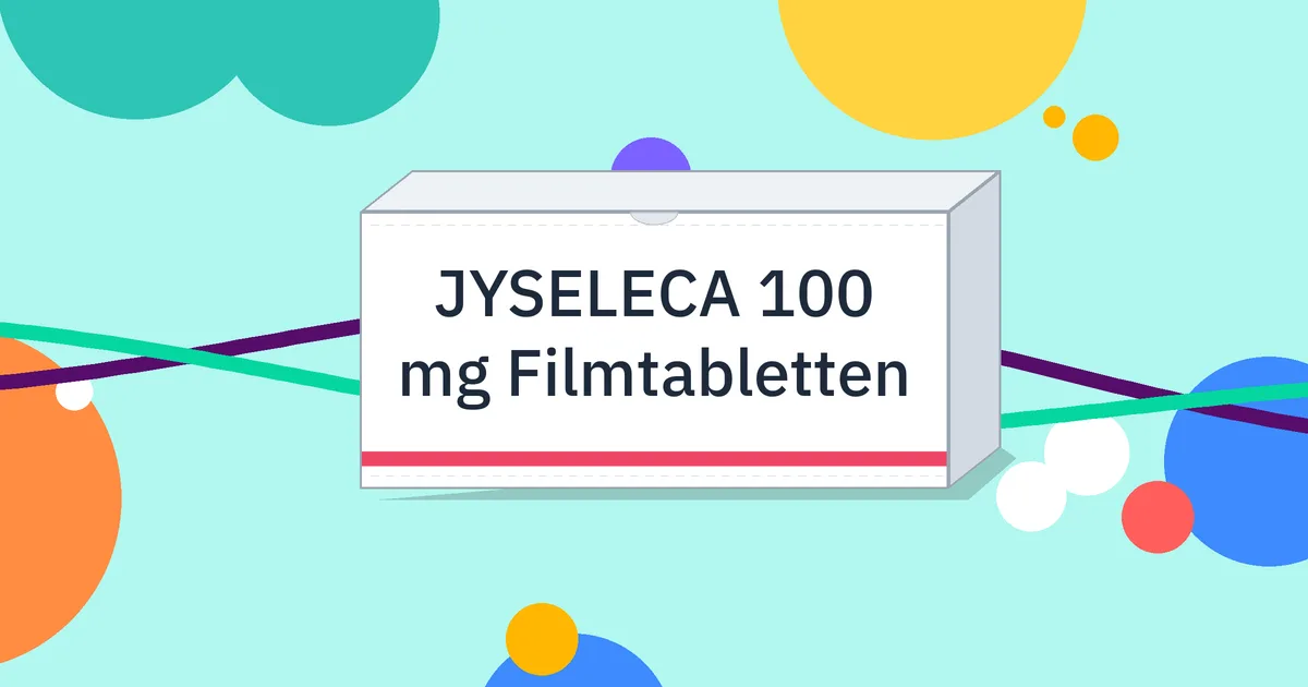 Symbolbild: Packung mit der Aufschrift JYSELECA 100 mg Filmtabletten (PZN 16731444) – Verfügbarkeit und Bezug in Apotheken in Frankfurt am Main