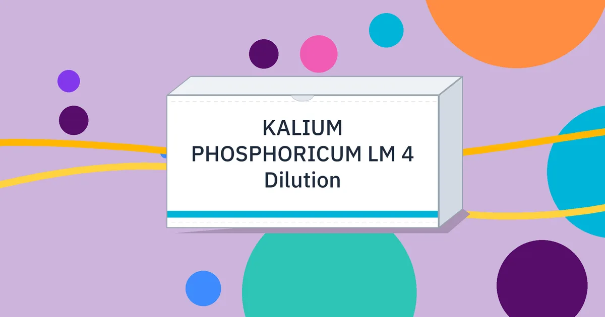 Symbolbild: Packung mit der Aufschrift KALIUM PHOSPHORICUM LM 4 Dilution (PZN 12924488) – Verfügbarkeit und Bezug in Apotheken in Frankfurt am Main