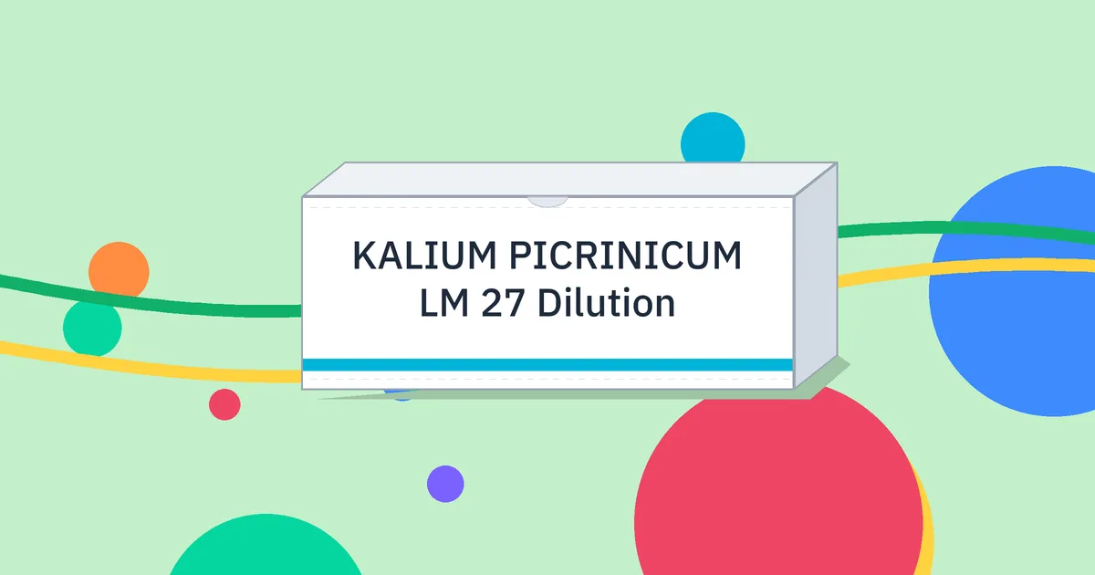 Symbolbild: Packung mit der Aufschrift KALIUM PICRINICUM LM 27 Dilution (PZN 12925157) – Verfügbarkeit und Bezug in Apotheken in Frankfurt am Main