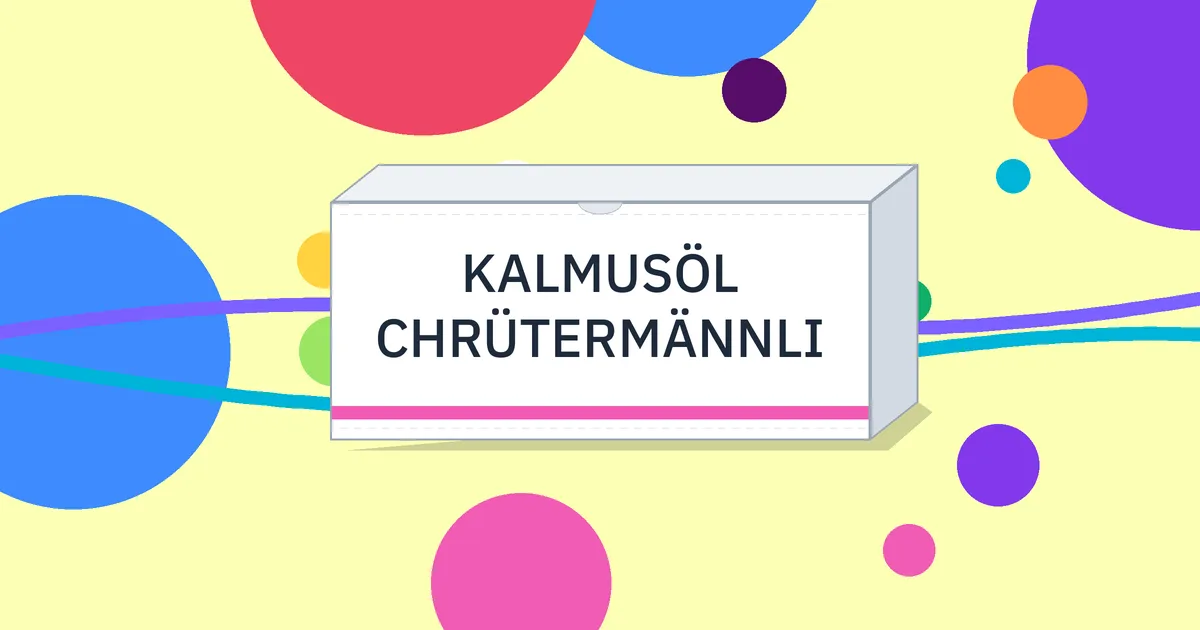 Symbolbild: Packung mit der Aufschrift KALMUSÖL CHRÜTERMÄNNLI (PZN 07196733) – Verfügbarkeit und Bezug in Apotheken in Frankfurt am Main