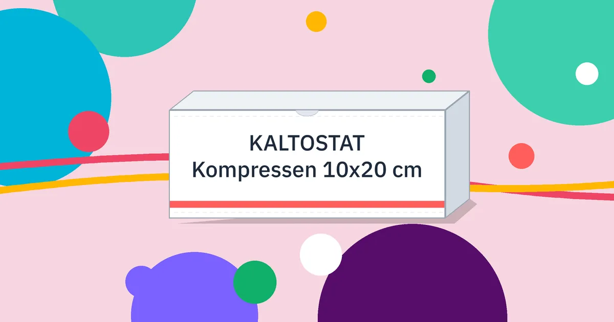 Symbolbild: Packung mit der Aufschrift KALTOSTAT Kompressen 10x20 cm (PZN 00004529) – Verfügbarkeit und Bezug in Apotheken in Frankfurt am Main
