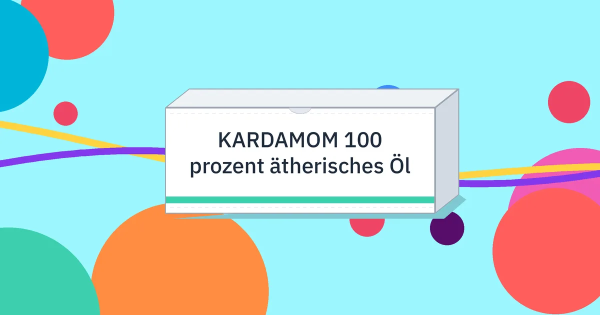 Symbolbild: Packung mit der Aufschrift KARDAMOM 100 prozent ätherisches Öl (PZN 07205662) – Verfügbarkeit und Bezug in Apotheken in Frankfurt am Main