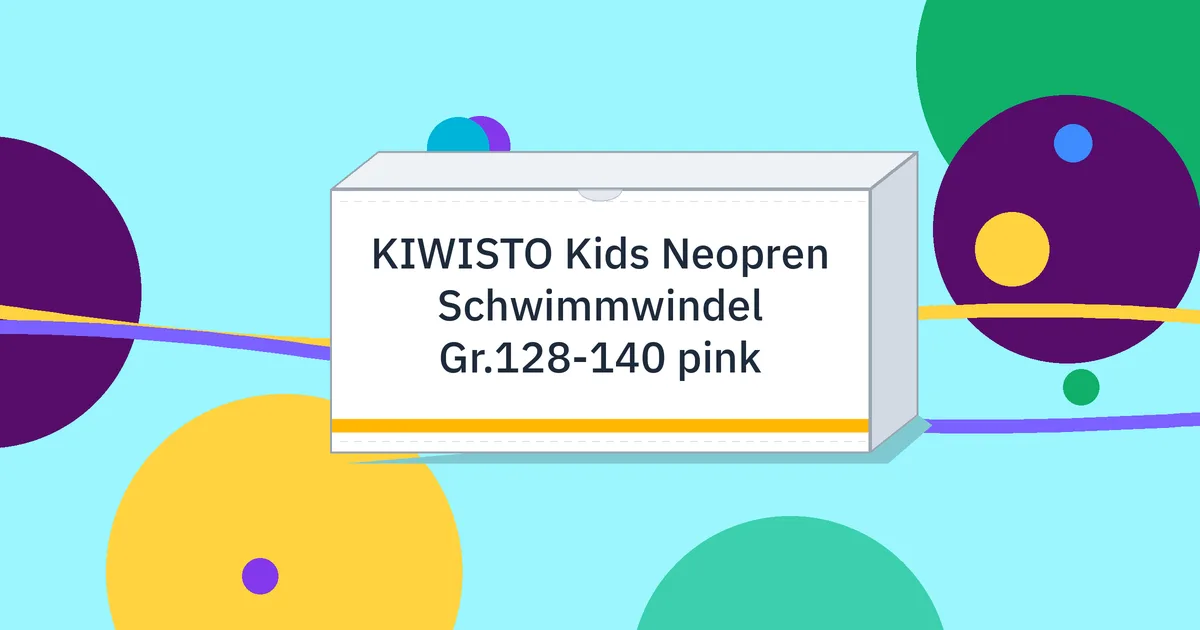Symbolbild: Packung mit der Aufschrift KIWISTO Kids Neopren Schwimmwindel Gr.128-140 pink (PZN 13986706) – Verfügbarkeit und Bezug in Apotheken in Frankfurt am Main