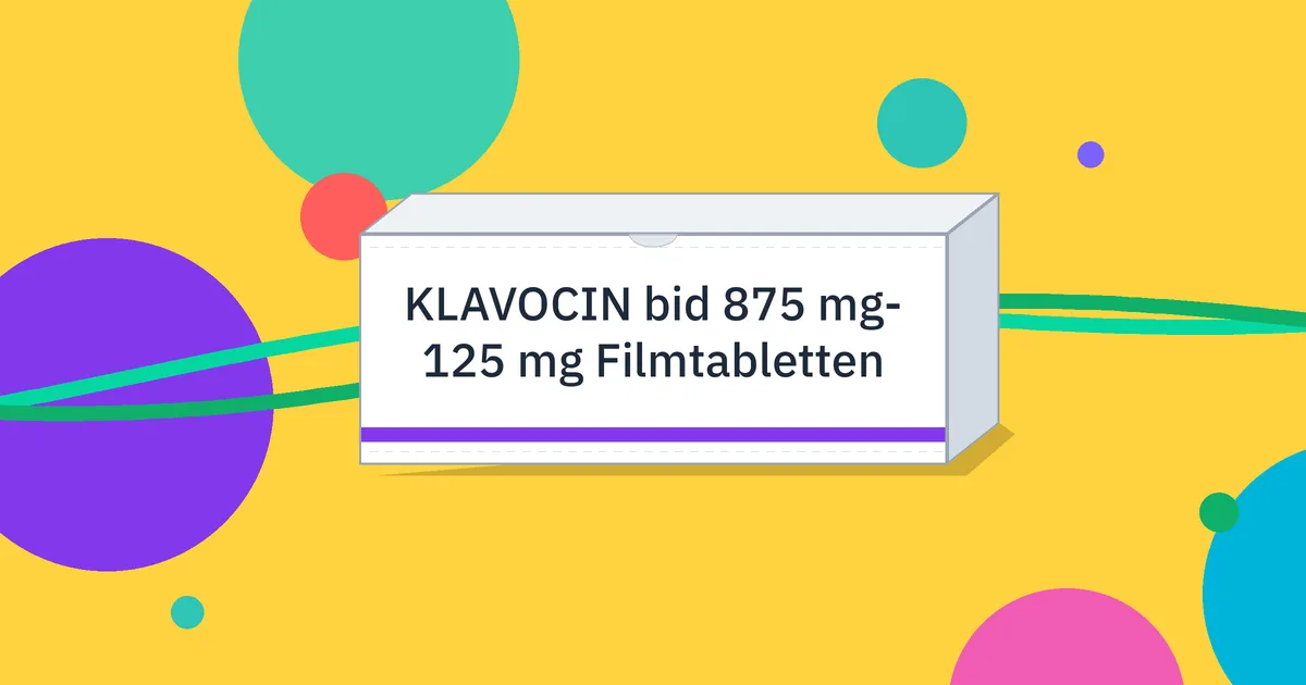 Symbolbild: Packung mit der Aufschrift KLAVOCIN bid 875 mg-125 mg Filmtabletten (PZN 20790777) – Verfügbarkeit und Bezug in Apotheken in Frankfurt am Main
