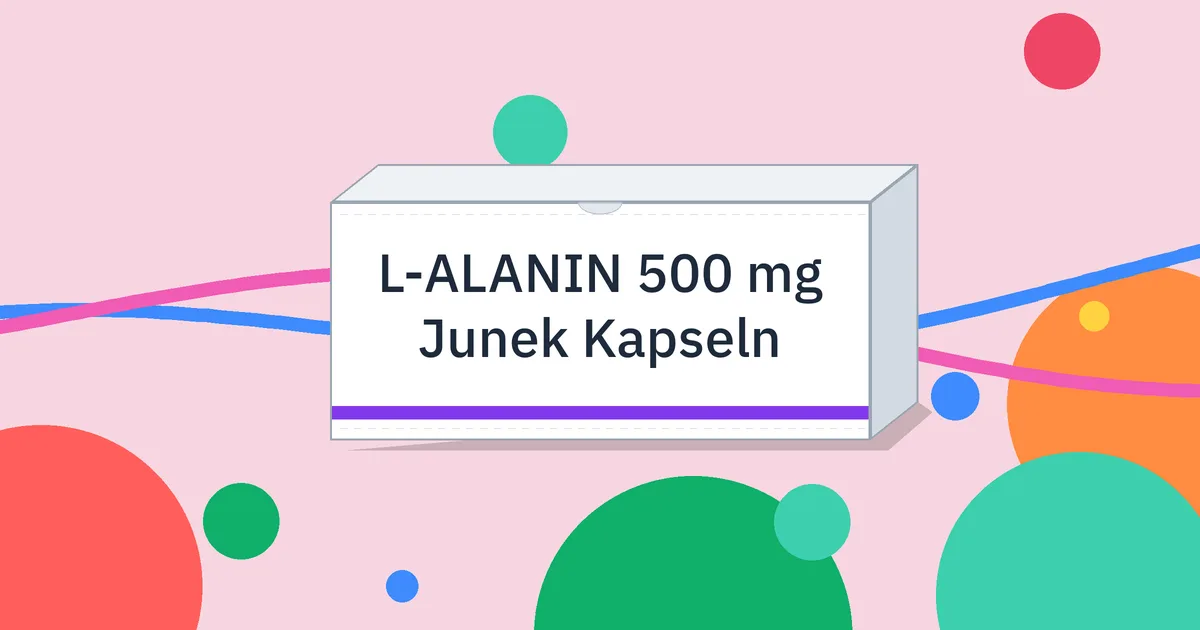 Symbolbild: Packung mit der Aufschrift L-ALANIN 500 mg Junek Kapseln (PZN 00131943) – Verfügbarkeit und Bezug in Apotheken in Frankfurt am Main