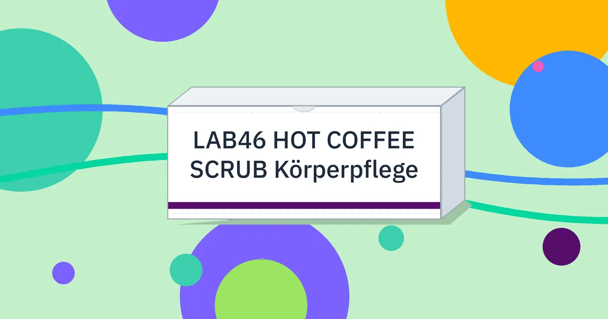 Symbolbild: Packung mit der Aufschrift LAB46 HOT COFFEE SCRUB Körperpflege (PZN 19832482) – Verfügbarkeit und Bezug in Apotheken in Frankfurt am Main