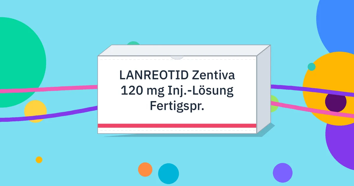 Symbolbild: Packung mit der Aufschrift LANREOTID Zentiva 120 mg Inj.-Lösung Fertigspr. (PZN 18755561) – Verfügbarkeit und Bezug in Apotheken in Frankfurt am Main