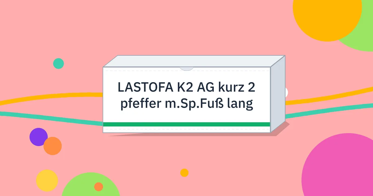 Symbolbild: Packung mit der Aufschrift LASTOFA K2 AG kurz 2 pfeffer m.Sp.Fuß lang (PZN 13803700) – Verfügbarkeit und Bezug in Apotheken in Frankfurt am Main