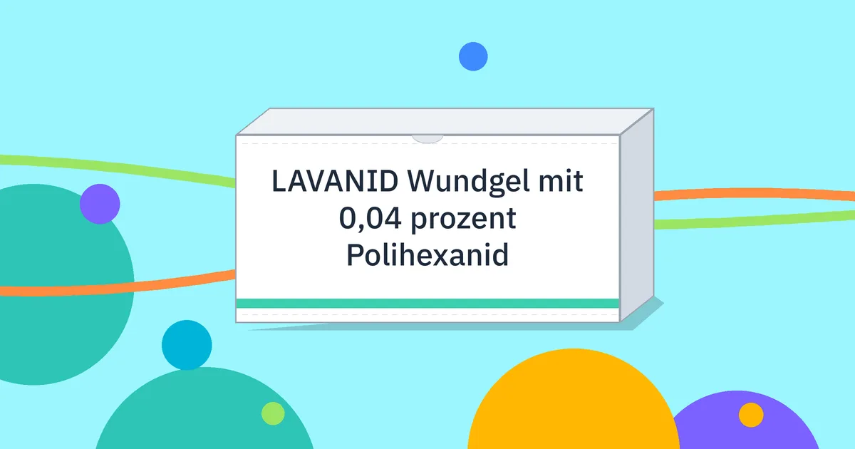 Symbolbild: Packung mit der Aufschrift LAVANID Wundgel mit 0,04 prozent Polihexanid (PZN 19627575) – Verfügbarkeit und Bezug in Apotheken in Frankfurt am Main