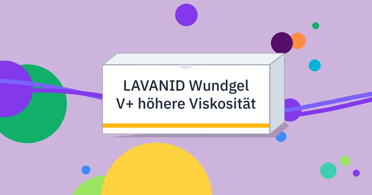 Symbolbild: Packung mit der Aufschrift LAVANID Wundgel V+ höhere Viskosität (PZN 17578565) – Verfügbarkeit und Bezug in Apotheken in Frankfurt am Main