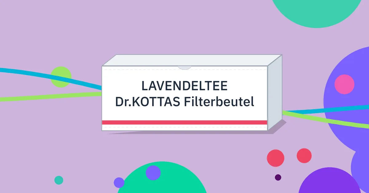 Symbolbild: Packung mit der Aufschrift LAVENDELTEE Dr.KOTTAS Filterbeutel (PZN 10030611) – Verfügbarkeit und Bezug in Apotheken in Frankfurt am Main